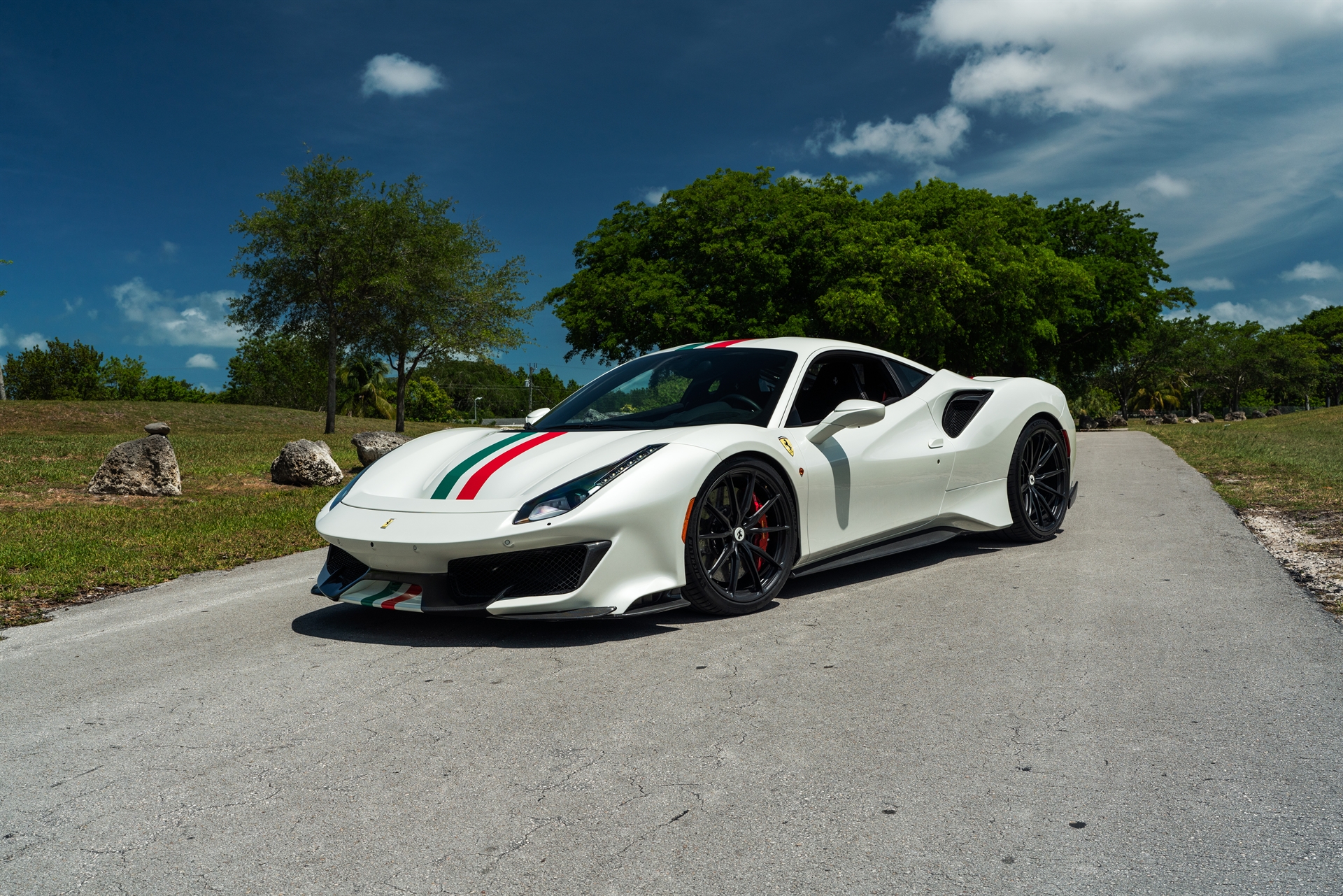 Ferrari 488 Pista | Bianco Avus | on HRE P104SC | Satin Black | Wheels ...